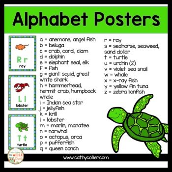 Alphabet Posters: Ocean Full-Page | The WISE Owl