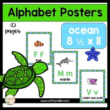 Alphabet Posters: Ocean Full-Page | The WISE Owl