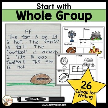 Back To School Alphabet Writing Prompts K & 1st 4 Square Templates ...