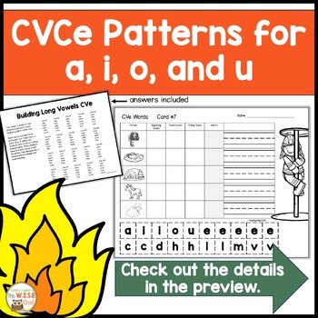 CVCe Building Long Vowel Patterns Activities Phonics Centers Multi ...