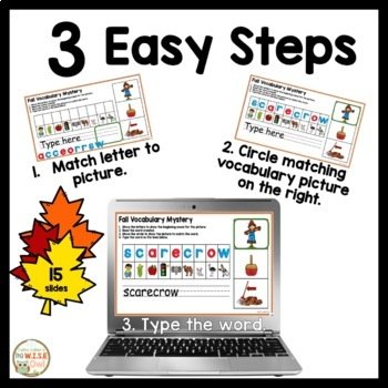 Fall Vocabulary Mystery Beginning Sounds | Print And Digital | The WISE Owl