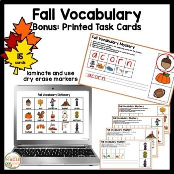 Fall Vocabulary Mystery Beginning Sounds | Print And Digital | The WISE Owl