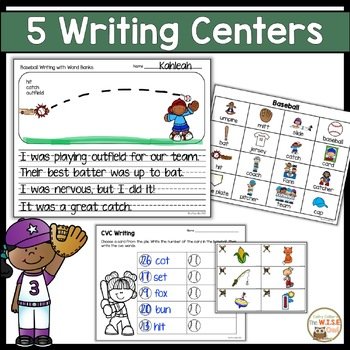 Kindergarten Reading And Math Centers | Baseball | Low Prep | The WISE Owl