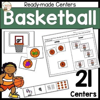 Kindergarten Reading And Math Centers | Basketball | Low Prep | The ...