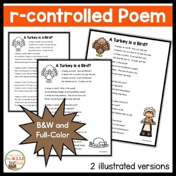 R-Controlled Vowels & Bossy R Activity For Thanksgiving Poem 1st & 2nd ...