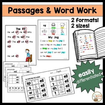 Short Vowel Passages Onset & Rime Worksheets Decodable Reader Science ...
