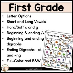 Sound Chart Anchors Kindergarten First Grade Phonics Charts | The WISE Owl