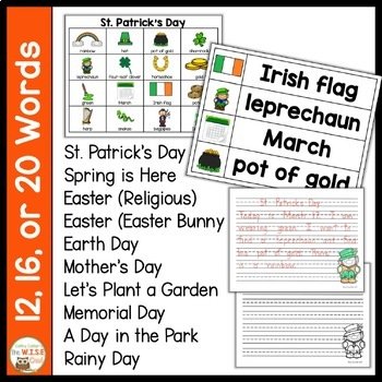 Spring Word Cards | Vocabulary Writing Center | Independent Work ...