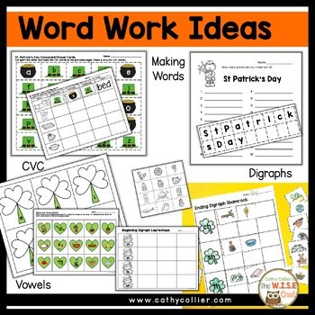 St. Patrick's Day Literacy Centers For Kindergarten Writing And Word ...