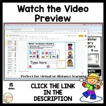 Winter Vocabulary Mystery Beginning Sounds Google Slides Science Of ...