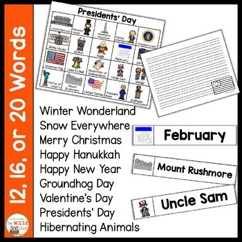 Winter Word Cards | Vocabulary Writing Center | Independent Work ...