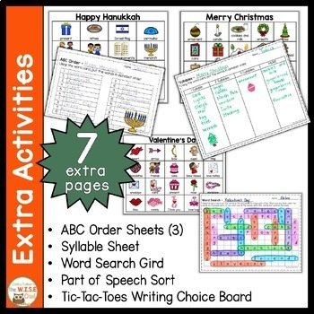 Winter Word Cards | Vocabulary Writing Center | Independent Work ...
