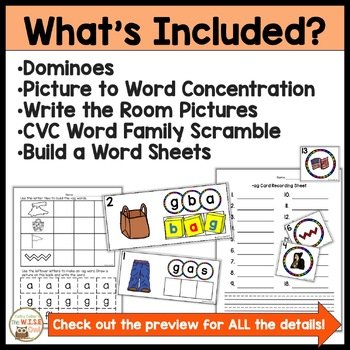 Ag Word Family Activities Worksheets & Centers Onset And Rime Science ...