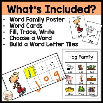 Og Word Family Activities Worksheets & Centers Onset And Rime Science ...