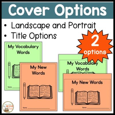 Vocabulary Notebook Pages Tier 2 Interactive Pages Kindergarten & First ...